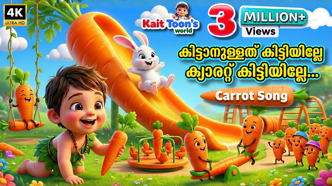 Carrot song | Rabbit Song | Malayalam Kids Cartoon Song | Kittanullathu ...