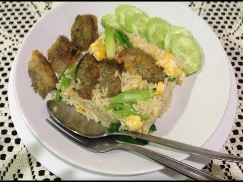 Dried Skin Snake Fried Rice Recipes ข้าวผัดปลาสลิด - YouTube