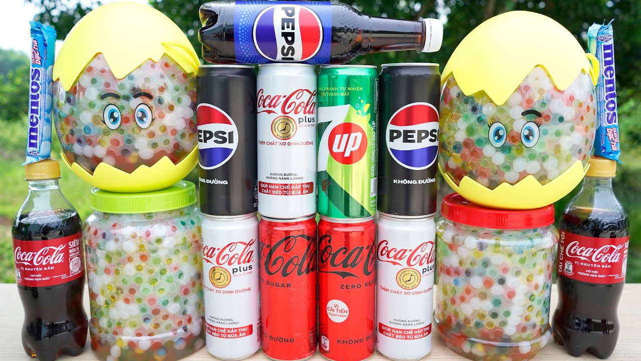 Hunting Coca Cola, Pepsi, Fanta, color, water beads and mixing with ...