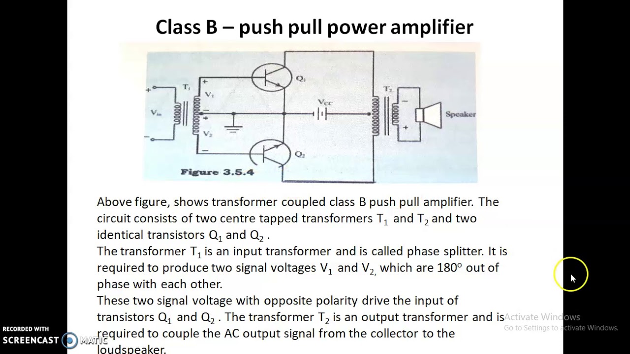 Class B push pull amplifier | 2nd PU| - YouTube