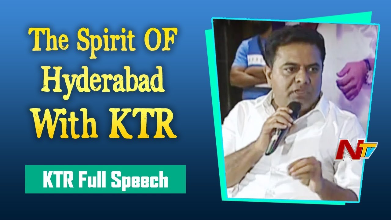 KTR Full Speech | The Spirit of Hyderabad with KTR | NTV - YouTube