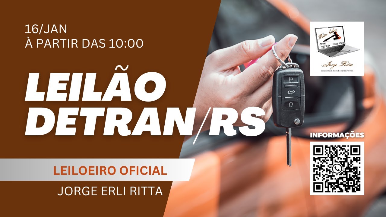 LEILÃO DETRAN/RS - EDITAL 0040/2024 - 16/01/2025 - LEILOEIRO JORGE ERLI ...