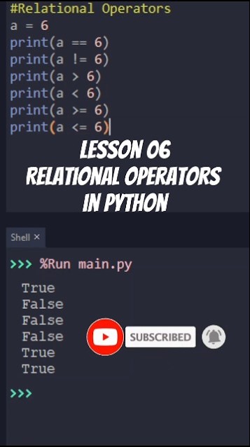 Python Relational Operators Explained 🔁 #shorts #python #cstonight - YouTube