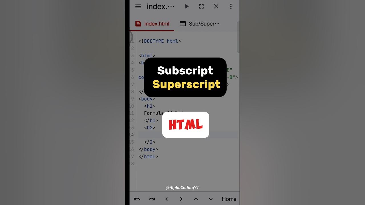 Subscript Superscript Html Css Shorts Html Css Tutorial Coding Javascript Ytshorts Youtube