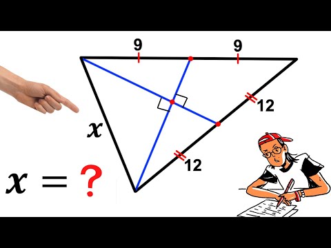 Math Olympiad | Find missing side length X of the triangle | (Centroid and Medians) |  #math #maths
