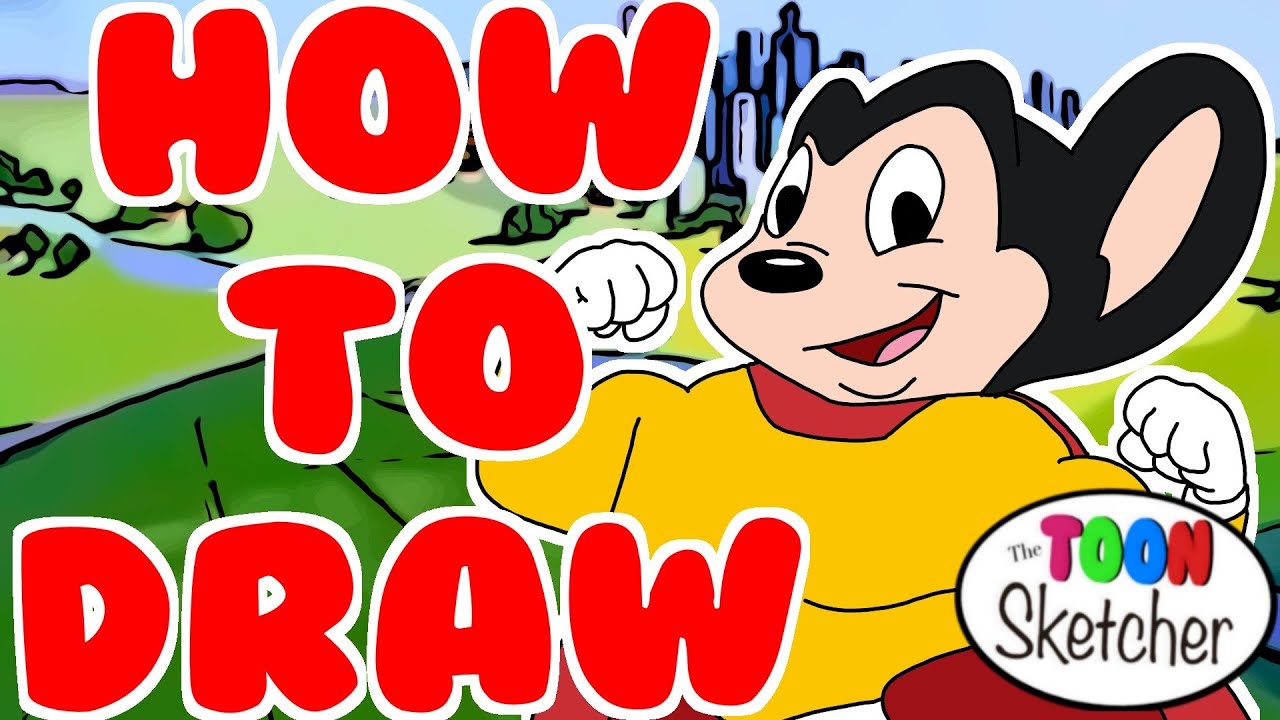 How to Draw Mighty Mouse - Step By Step Tutorial - YouTube