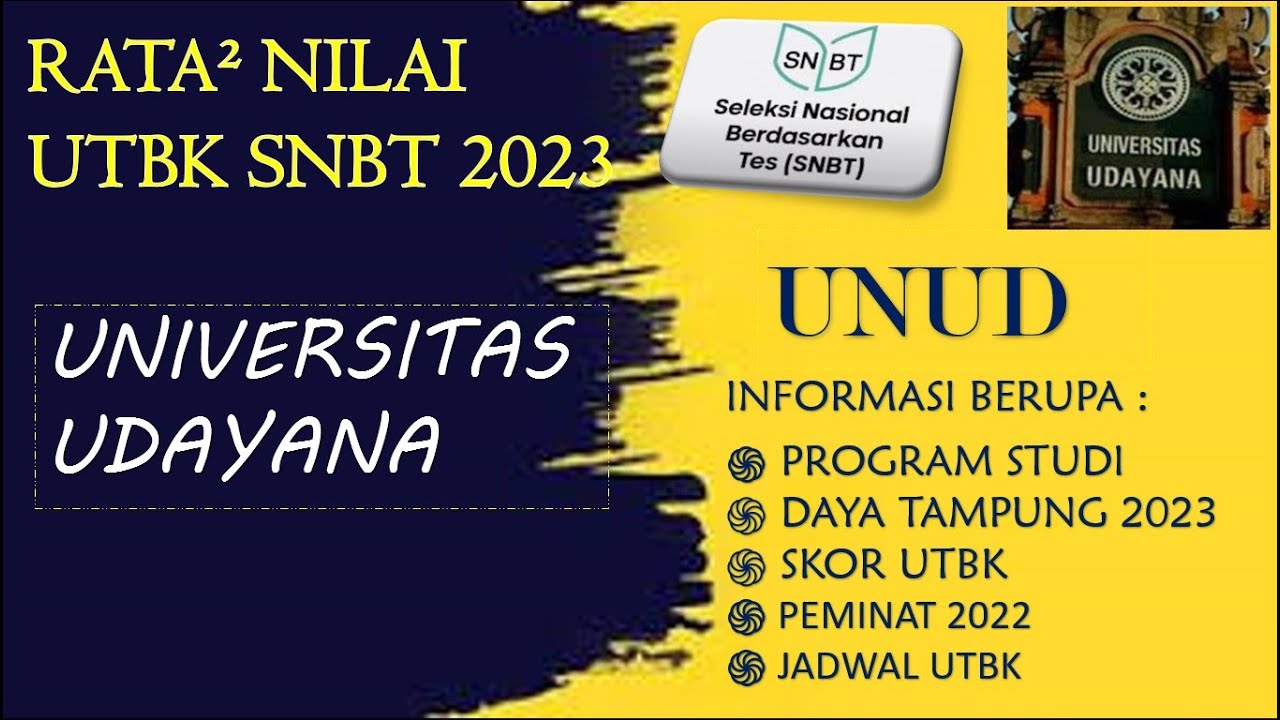 SKOR UTBK SNBT MASUK UNUD 2023 || DAYA TAMPUNG DAN PEMINAT - YouTube