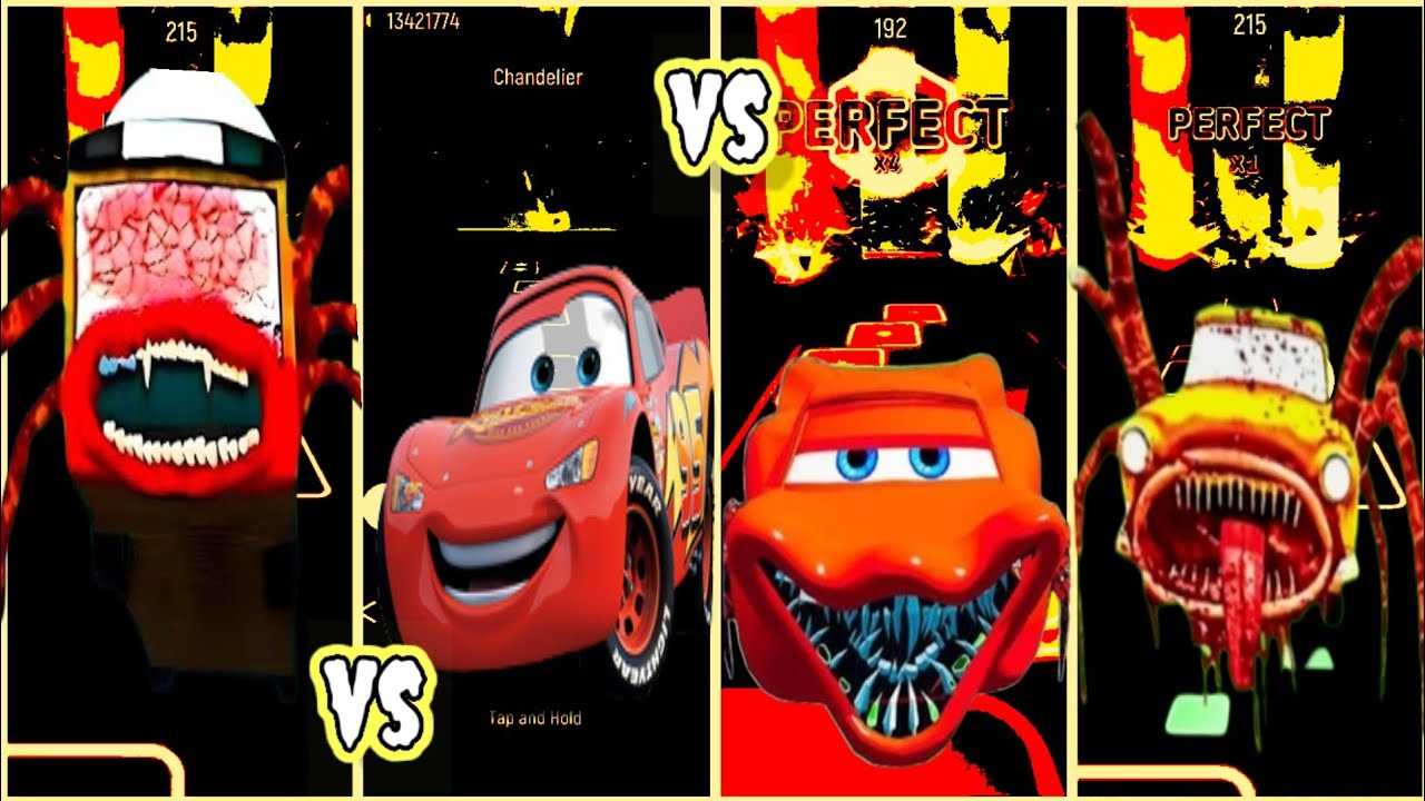 monster spider bus 🆚 McQueen 🆚 McQueen spider monster old car of TILES ...