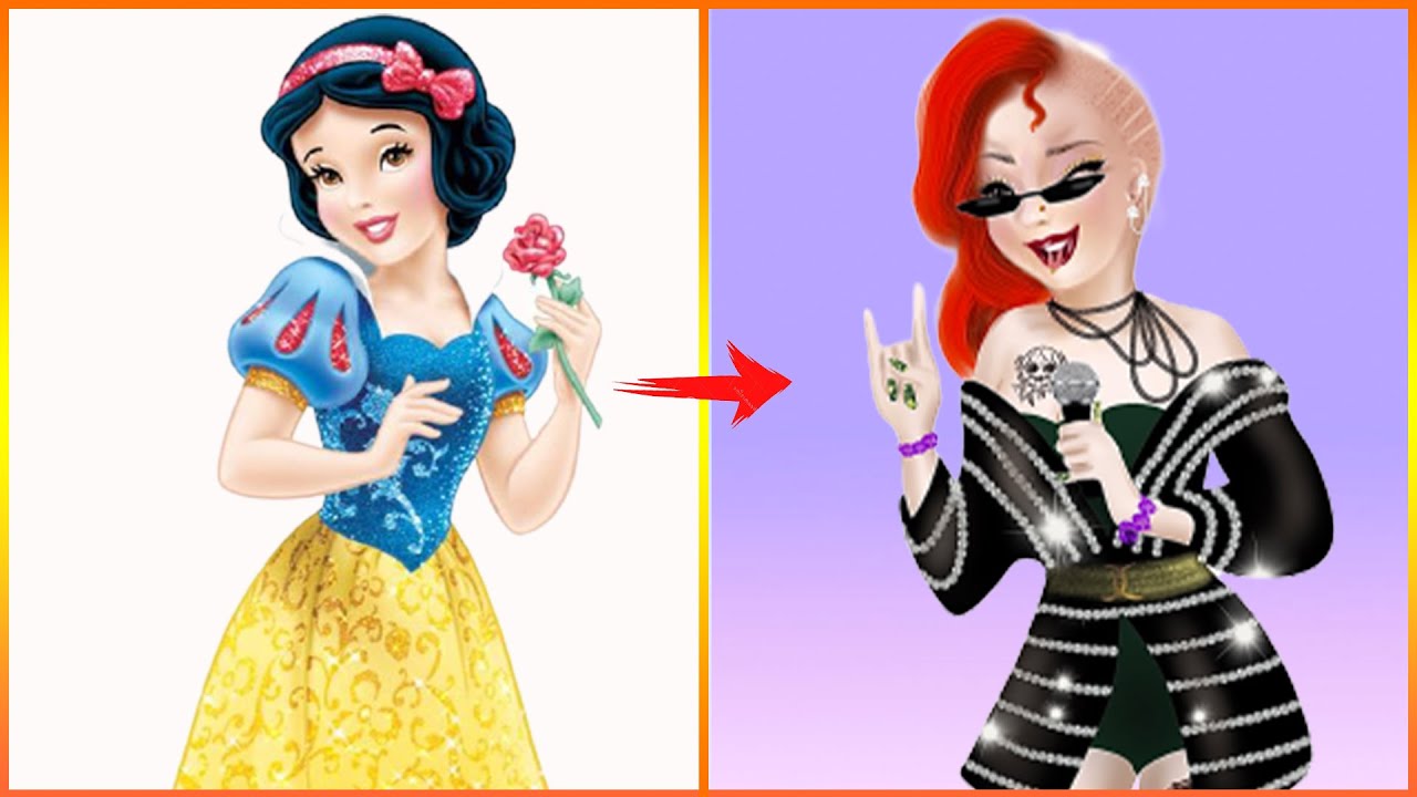Snow White Rock Singer Version || Disney Princess Glow Up - YouTube