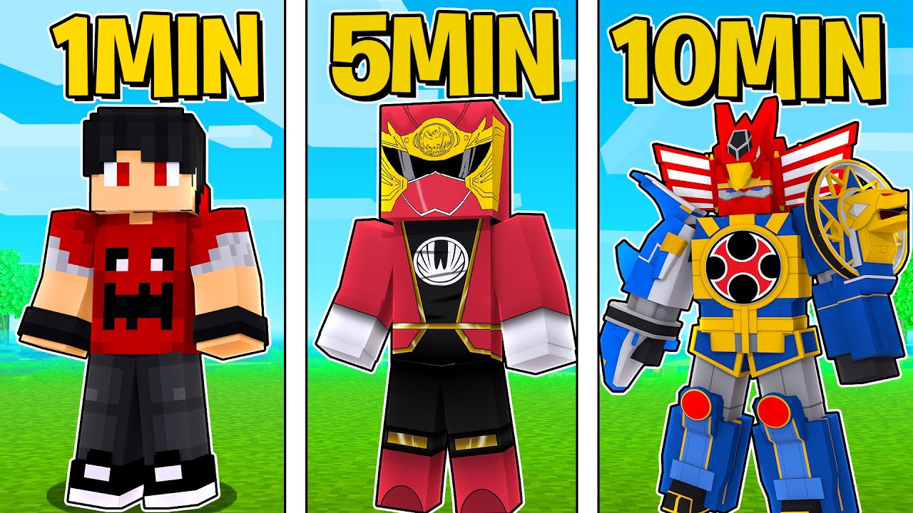 CADA MINUTO VIRAMOS UM POWER RANGERS NO MINECRAFT ! (megazord) ‹‹ P3DRU ...