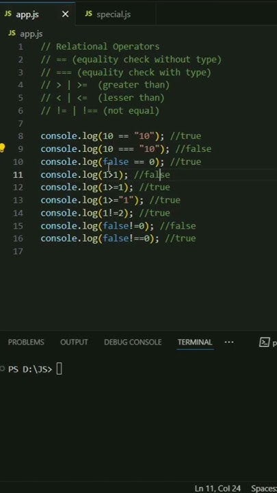 Strict equality and type equality in javascript | day 25 of JavaScript | #interview #javascript ...