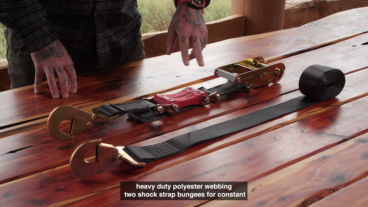 ShockStrap 10,000lb Strap With Twisted Snap Hook Detail video - YouTube