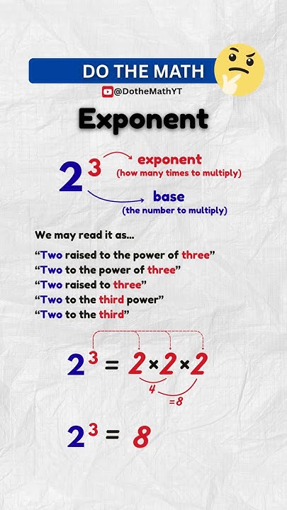 Learn Exponents the Easy Way! | Math Exponent #math #exponents # ...