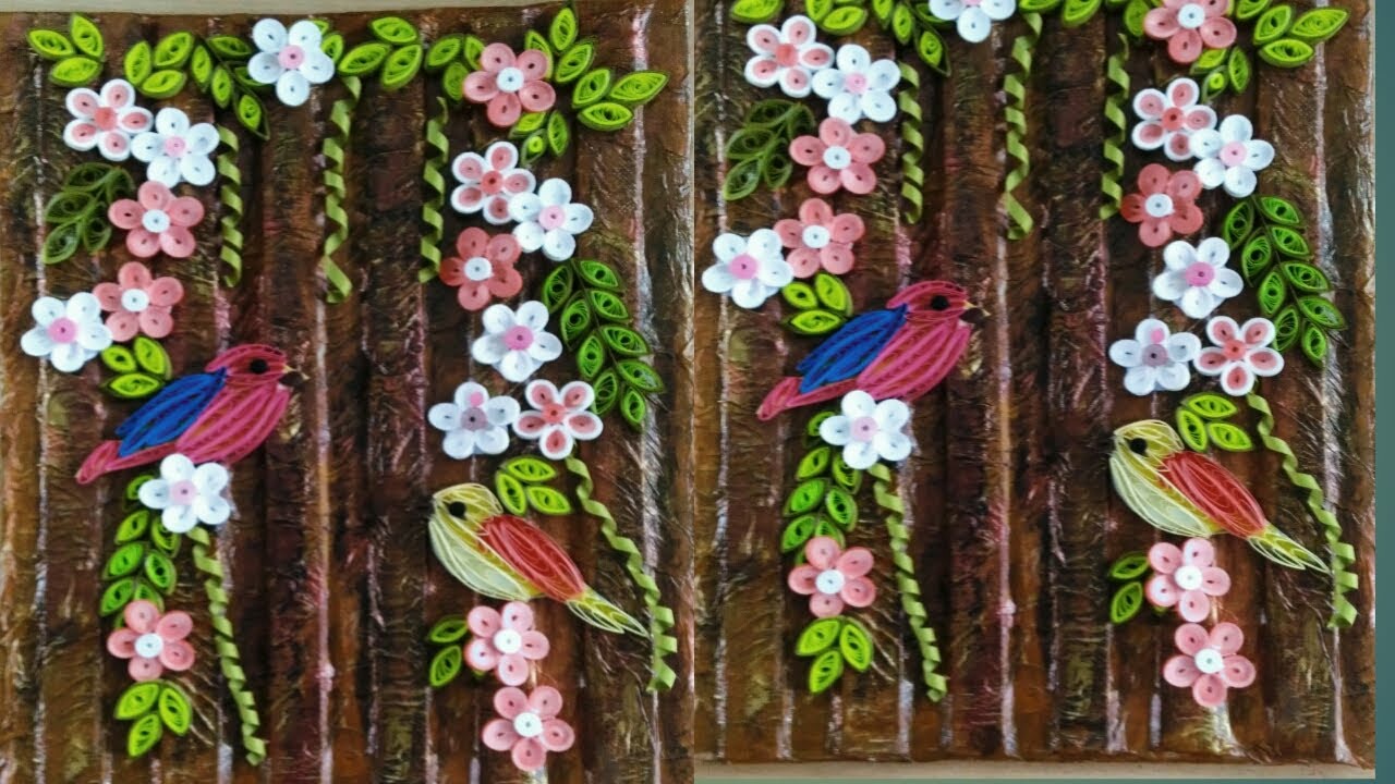 Quilled Flowers Wall Hanging/Quilled Wall Art/Quilled Birds/Quilled ...
