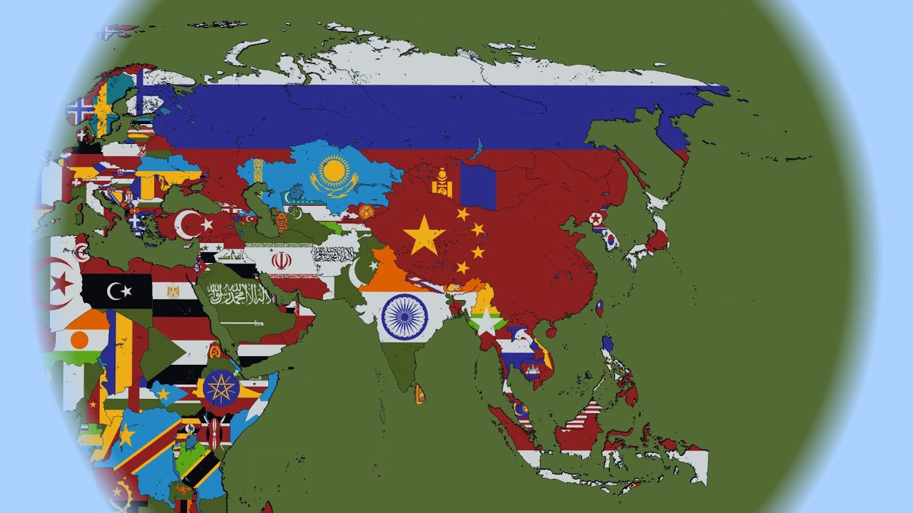 Asia Flag Map in Minecraft Showcase - YouTube