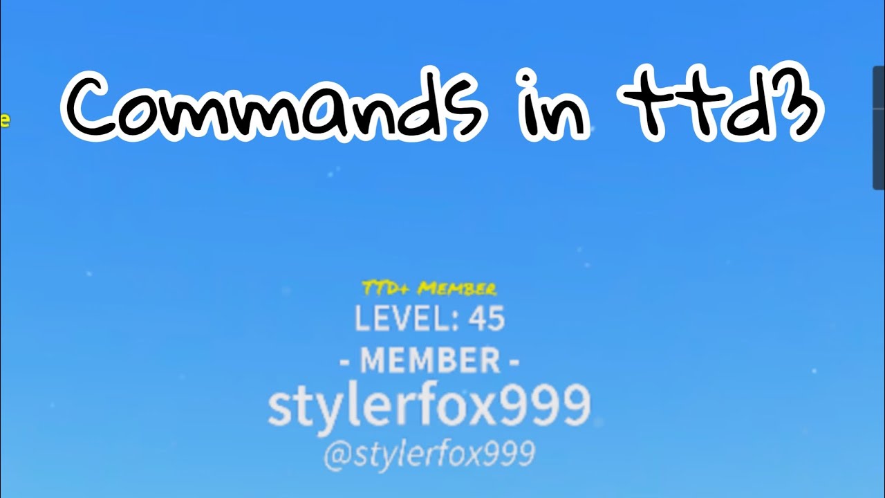 Commands in ttd3 - YouTube