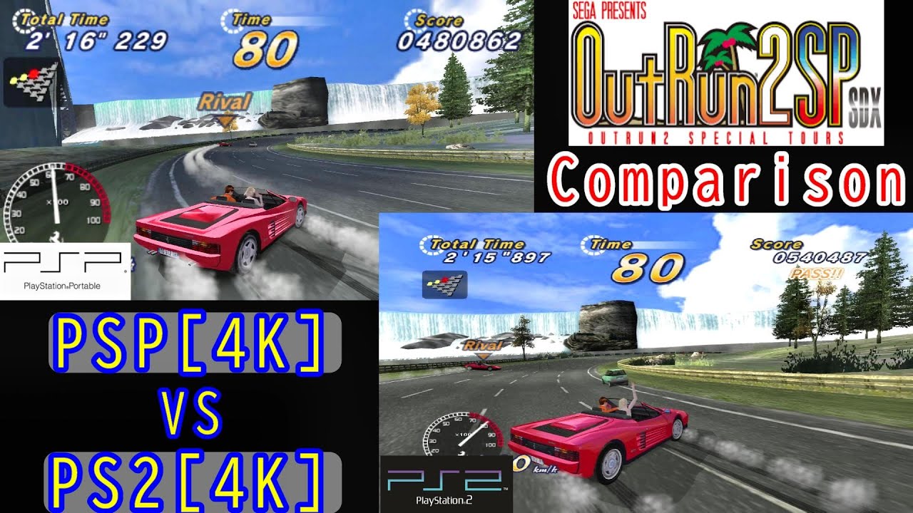 【絶景】アウトラン2SP PS2 vs PSP ゴールA走行比較 OutRun2SP Comparison【高画質】 - YouTube