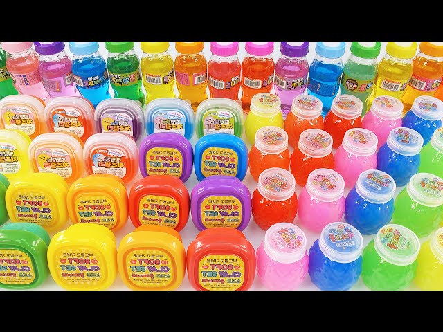 Satisfying Video How to make Rainbow Clear Store Slime Mixing All My ...