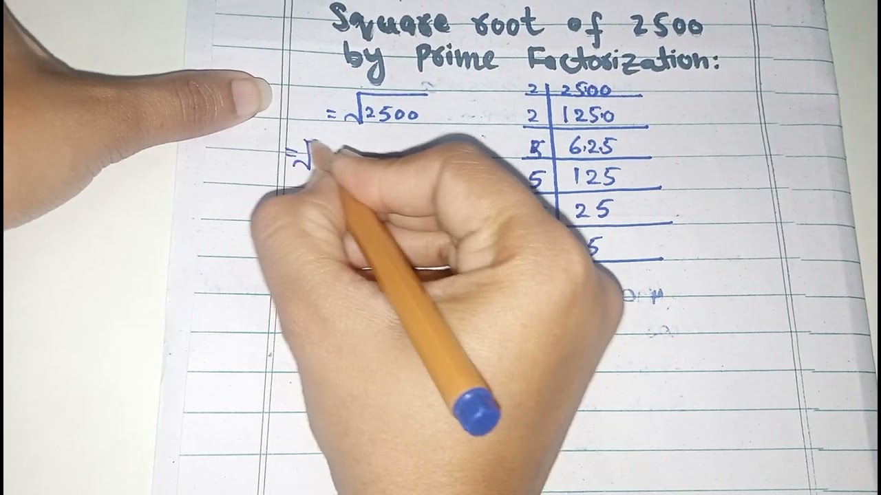 Square Root Of 2500 By Prime Factorization Method YouTube Square Root Of 2500 By Prime Factorization Method YouTube