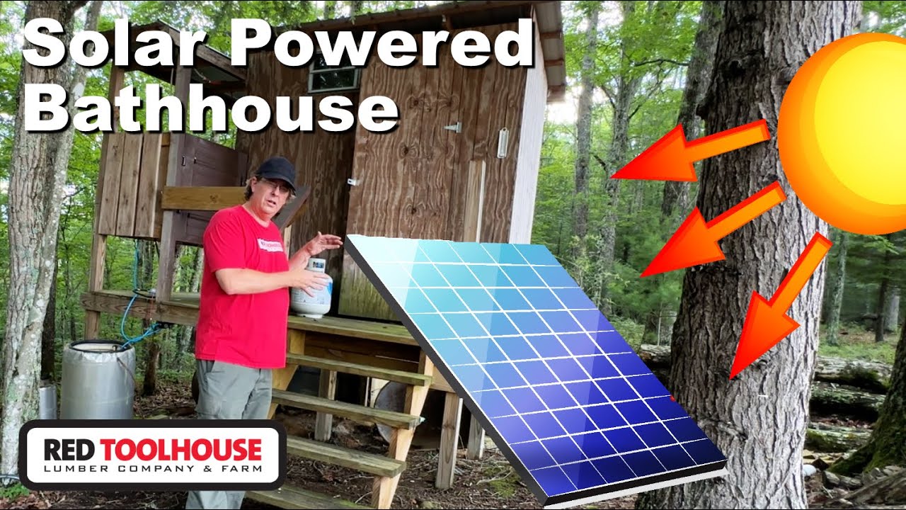 Adding Solar Power to Our OFF-Grid OUTDOOR BATH HOUSE - YouTube