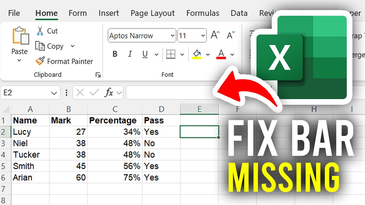 How To Fix Excel Bar Missing - Full Guide - YouTube