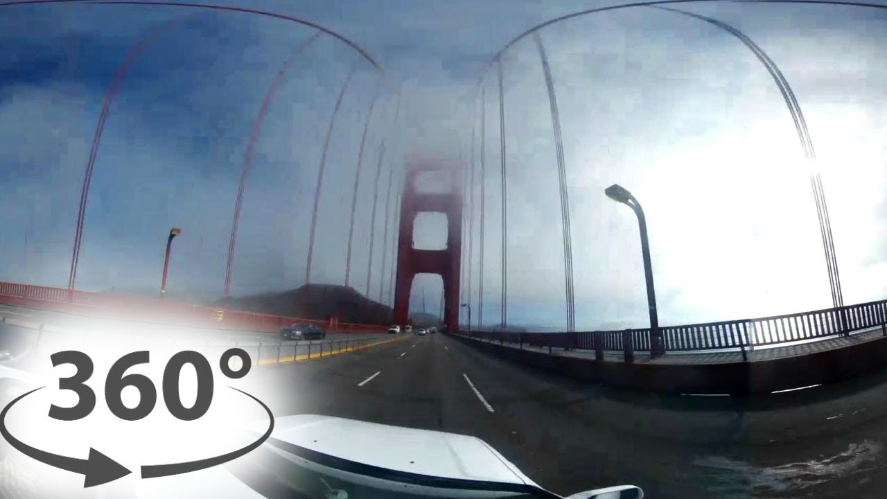4K VR 360° Video | Drive through FOGGY Golden Gate Bridge, SURREAL ...