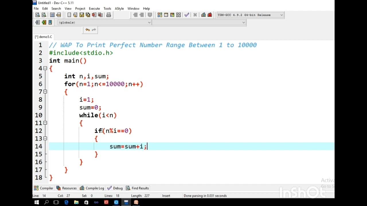 Print Perfect Number Range Between 1 to 10000 Using C Programming #shorts #shortvideo - YouTube