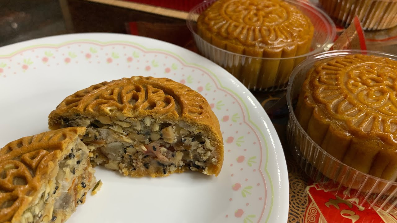 Resep Moon Cake gojin | isi kacang kacangan - YouTube