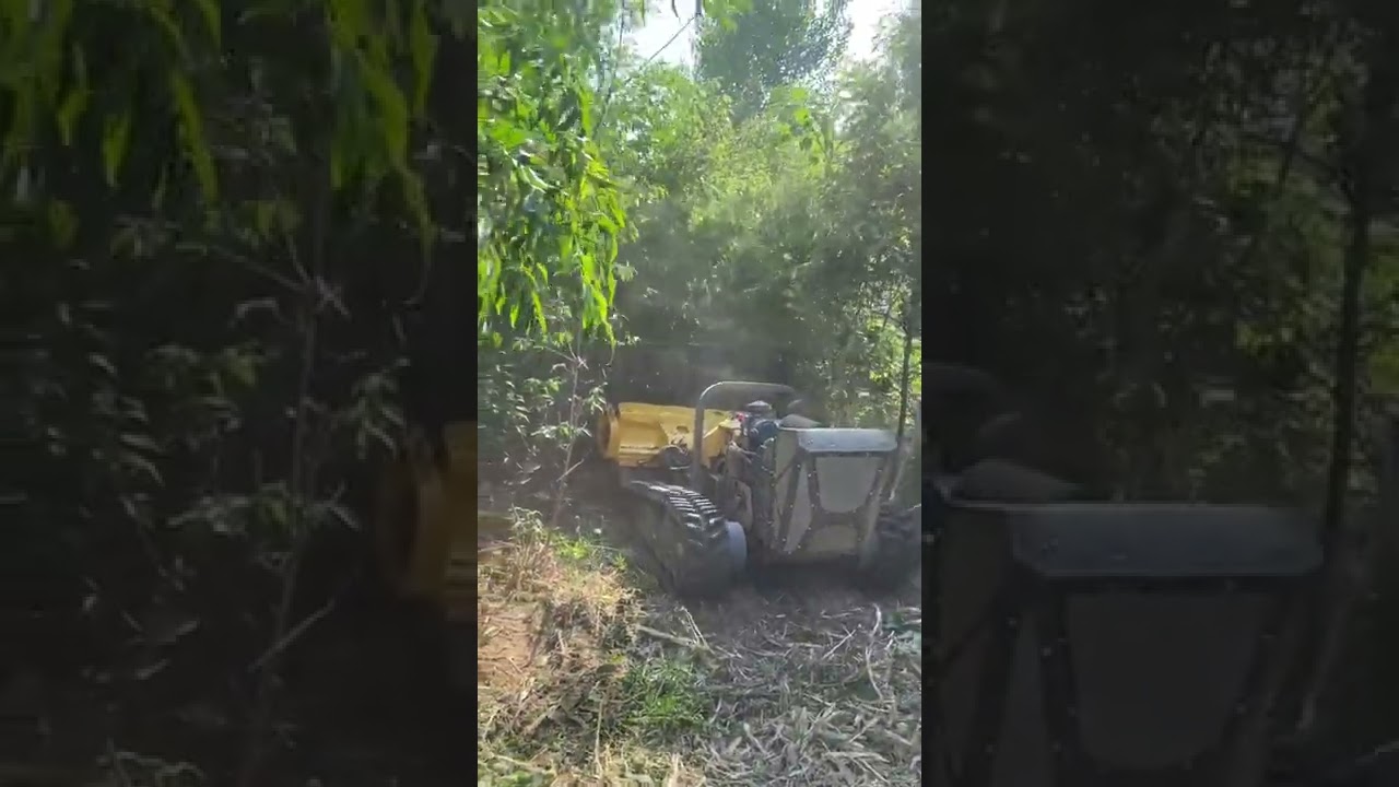 remote control lawn mower forestry mulcher wasteland lawn mowers - YouTube