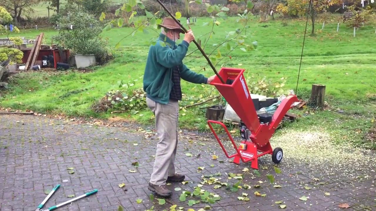 Lawnflite wood chipper - YouTube