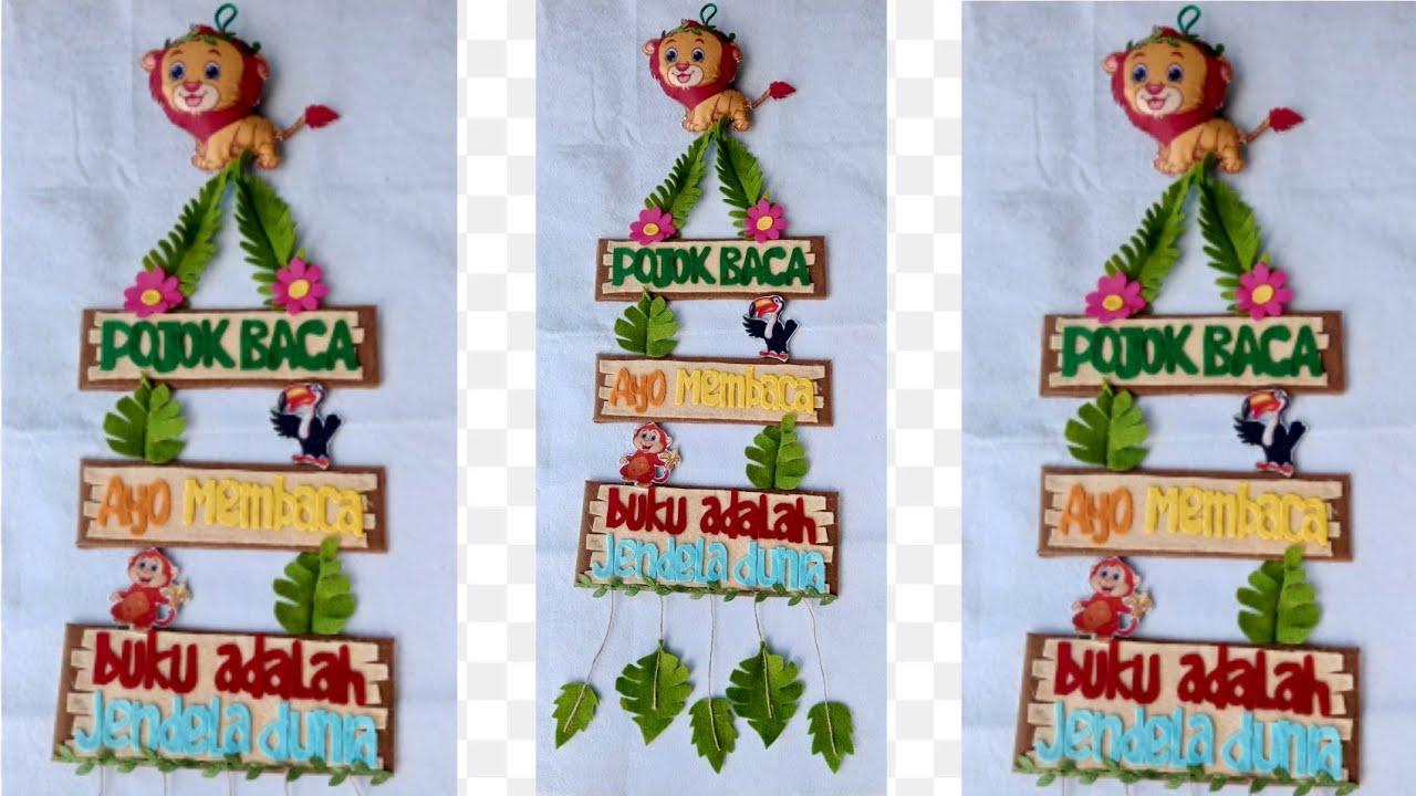 Membuat Hiasan Dinding Kelas Tulisan " POJOK BACA" Dari Kain Flanel ...