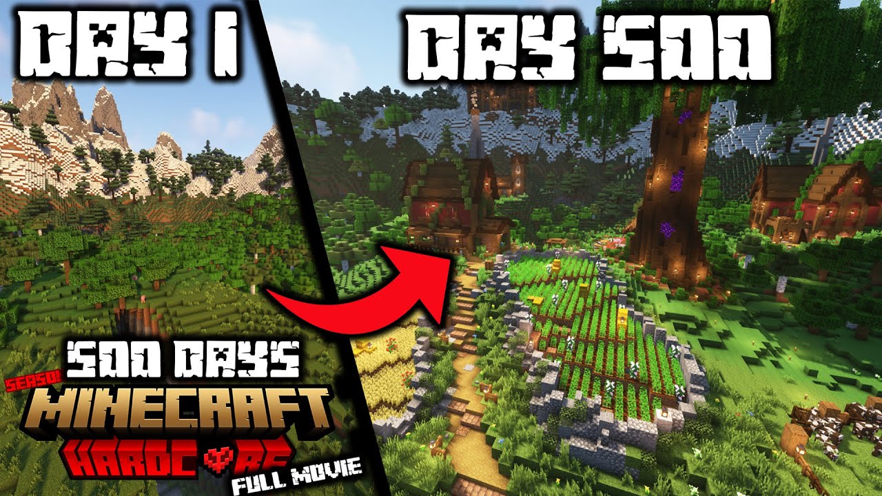 I Survived 500 Days in Hardcore Minecraft [FULL MOVIE] - YouTube