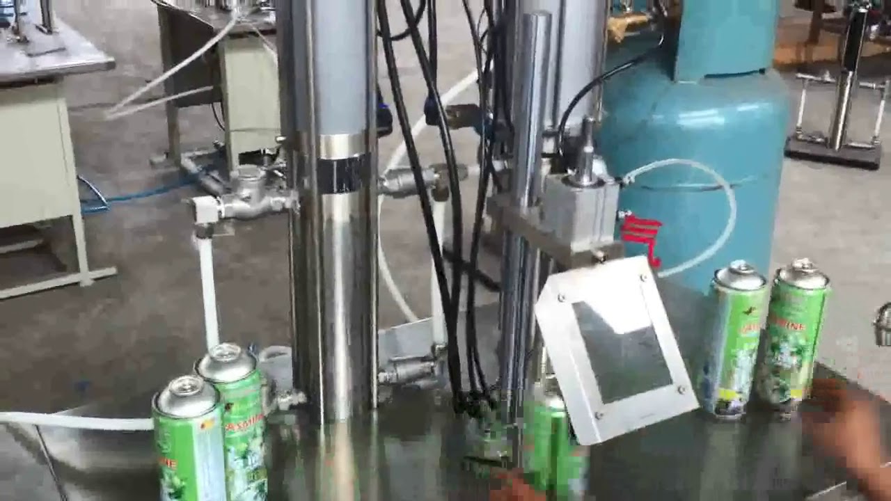 Aeroso Propellant Filling Machine - YouTube