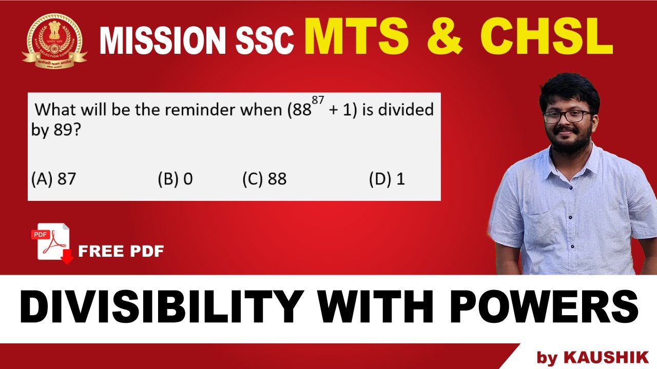 Number System - How to Divisible Power Questions ? Maths by Kaushik ...