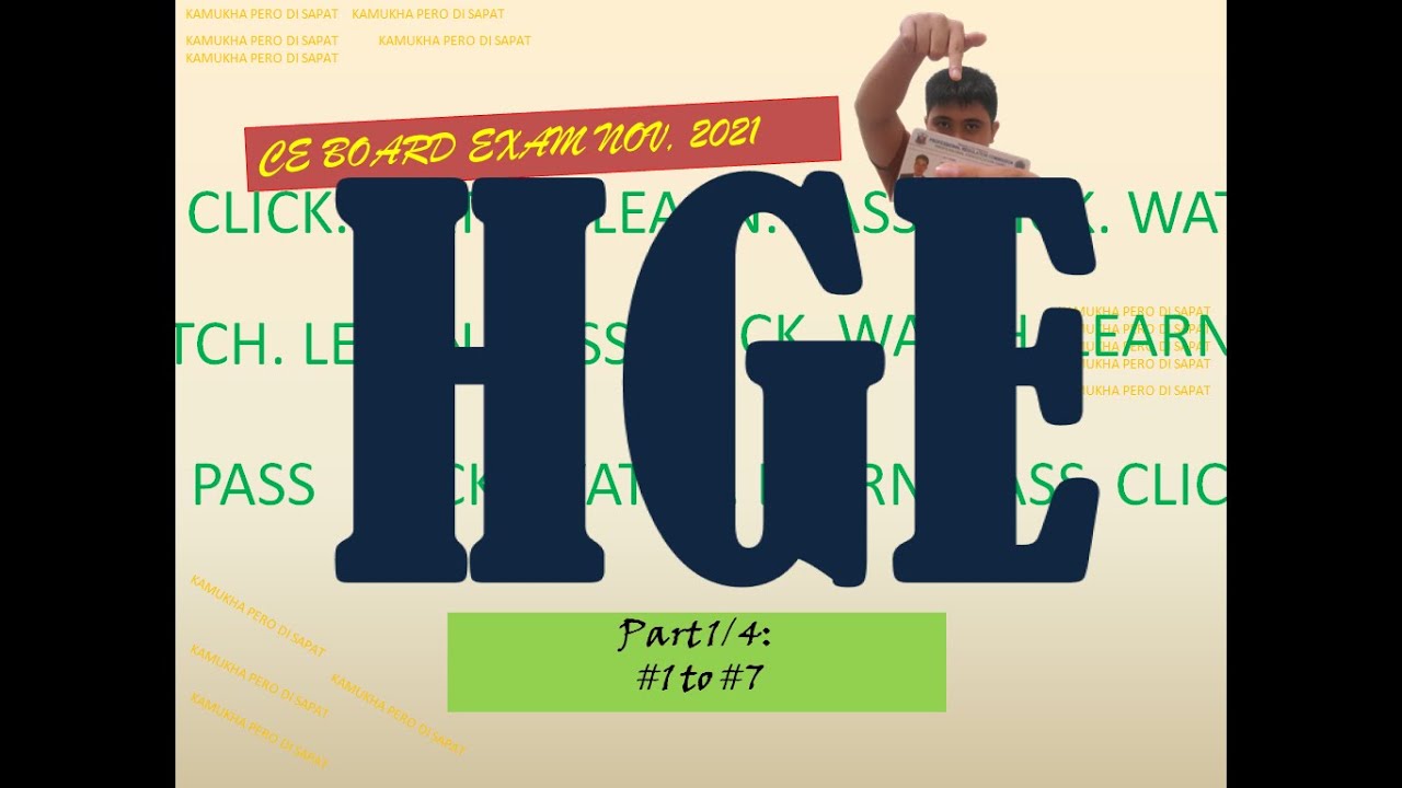 HGE November 2021 CE Past Board problems and solutions part 2/4(#8 to ...