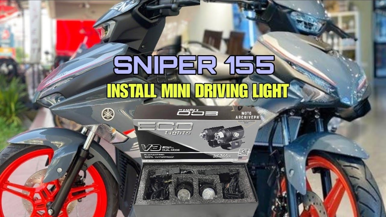 SNIPER 155 INSTALL MINI DRIVING LIGHT - YouTube