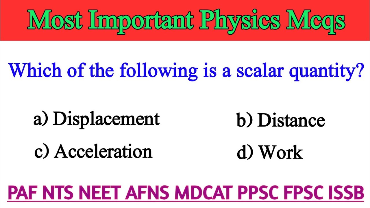 Physics test preparation for PAF | Physics mcqs for NTS preparation ...