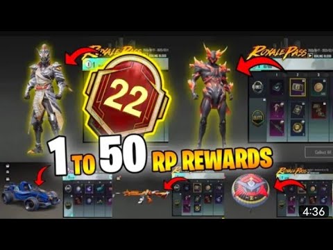 M22 Royal Pass 1 To 50 Rp Rewards / Month 22 Rewards Bgmi - YouTube