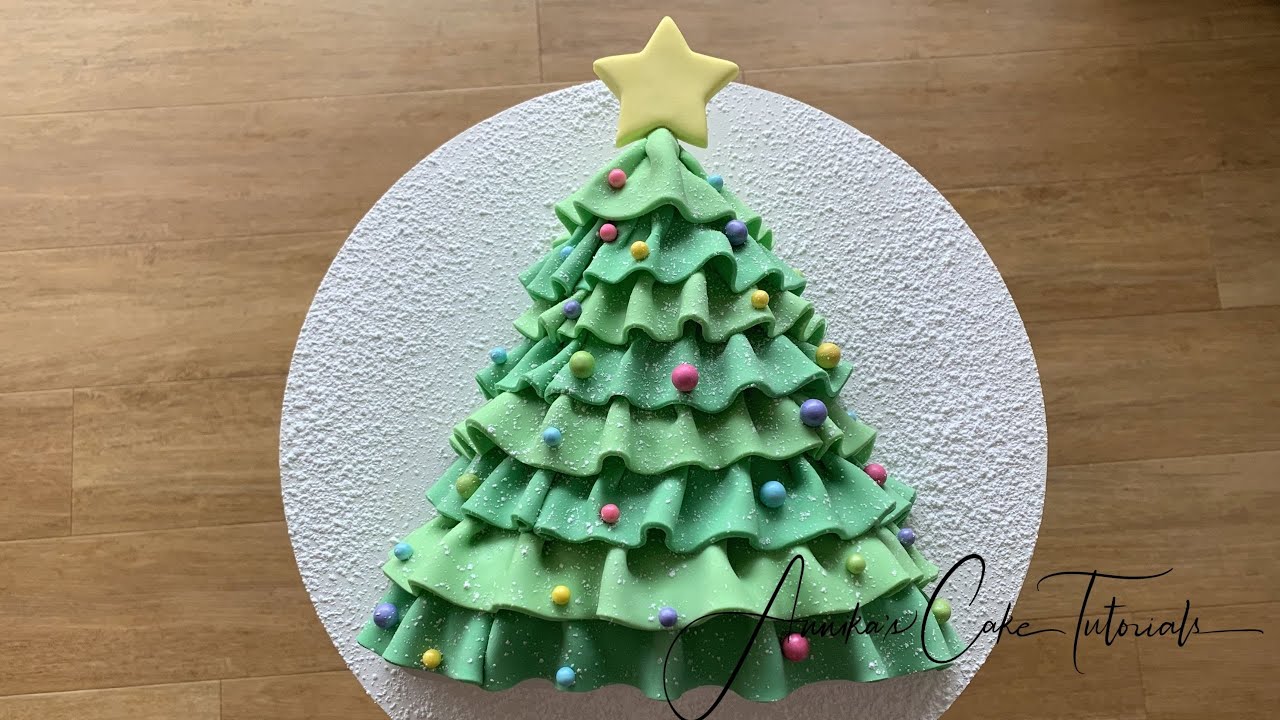 Fondant Christmas Tree Cake