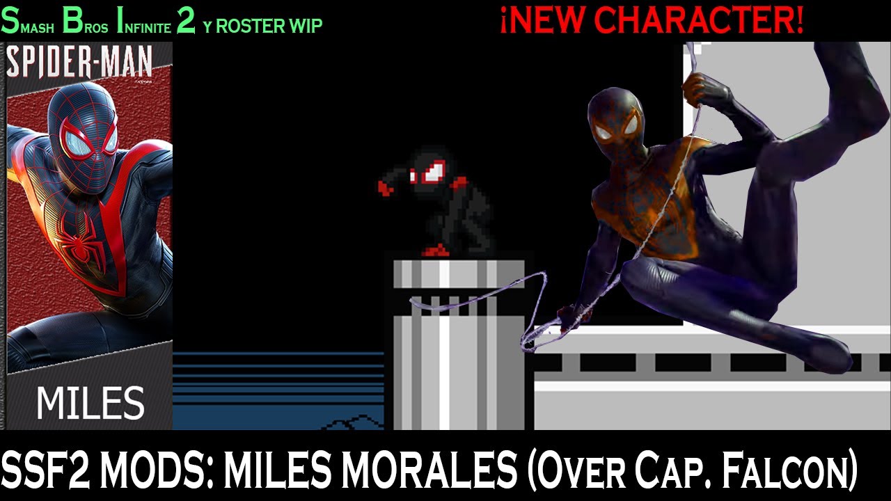 SSF2 Mods: Miles Morales (Over Cap.Falcon)/ Preview Roster - YouTube