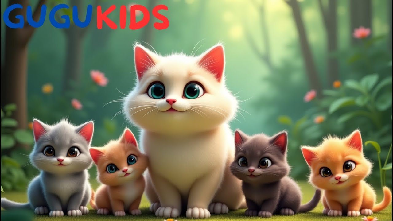 Five Little Kittens Went Out One Day 🐱 | Cute Cat Nursery Rhyme for ...