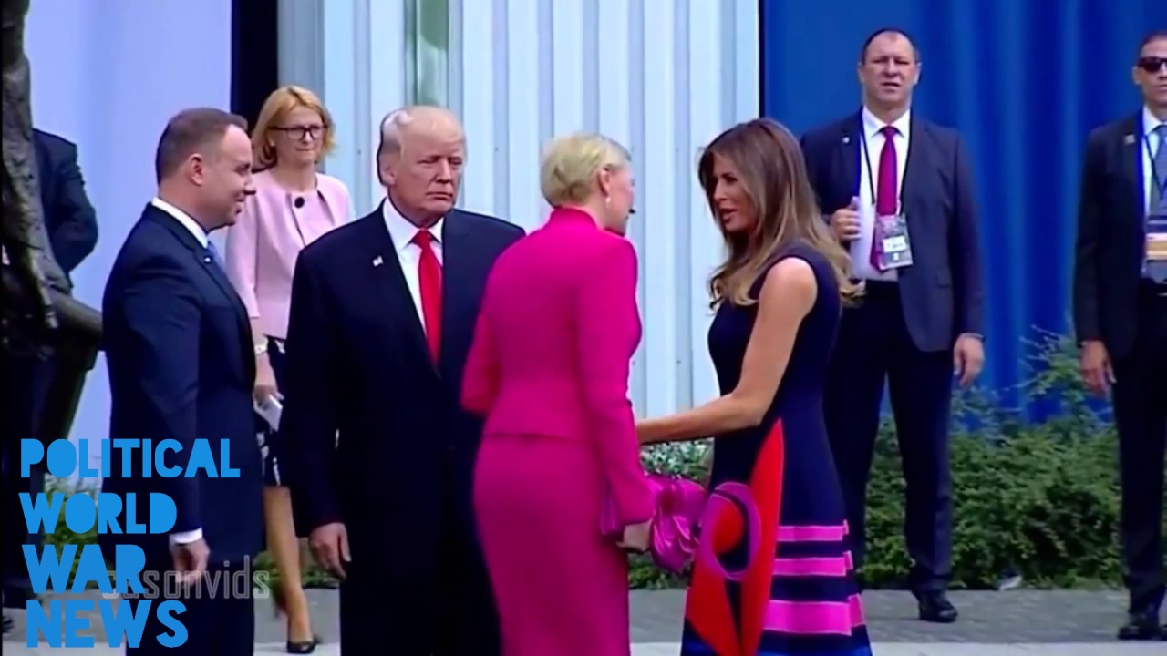 President Trump's handshake rejected - YouTube