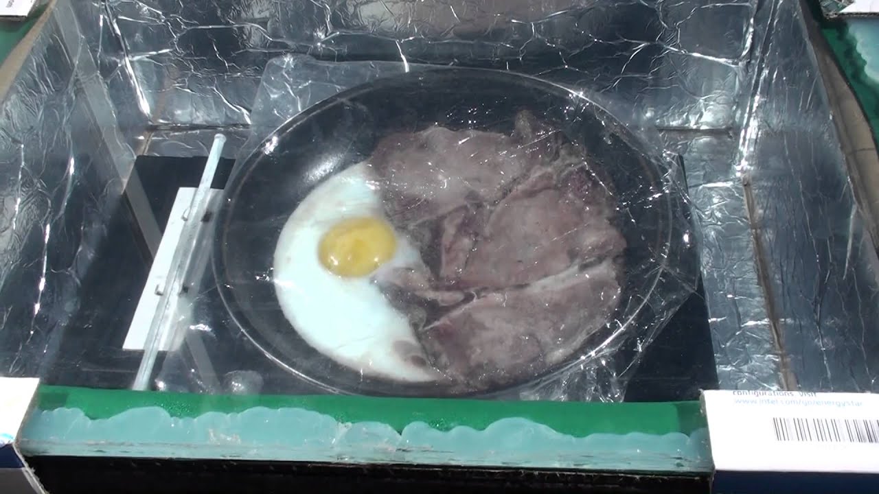 Solar Cooking - Steaks and Egg - YouTube