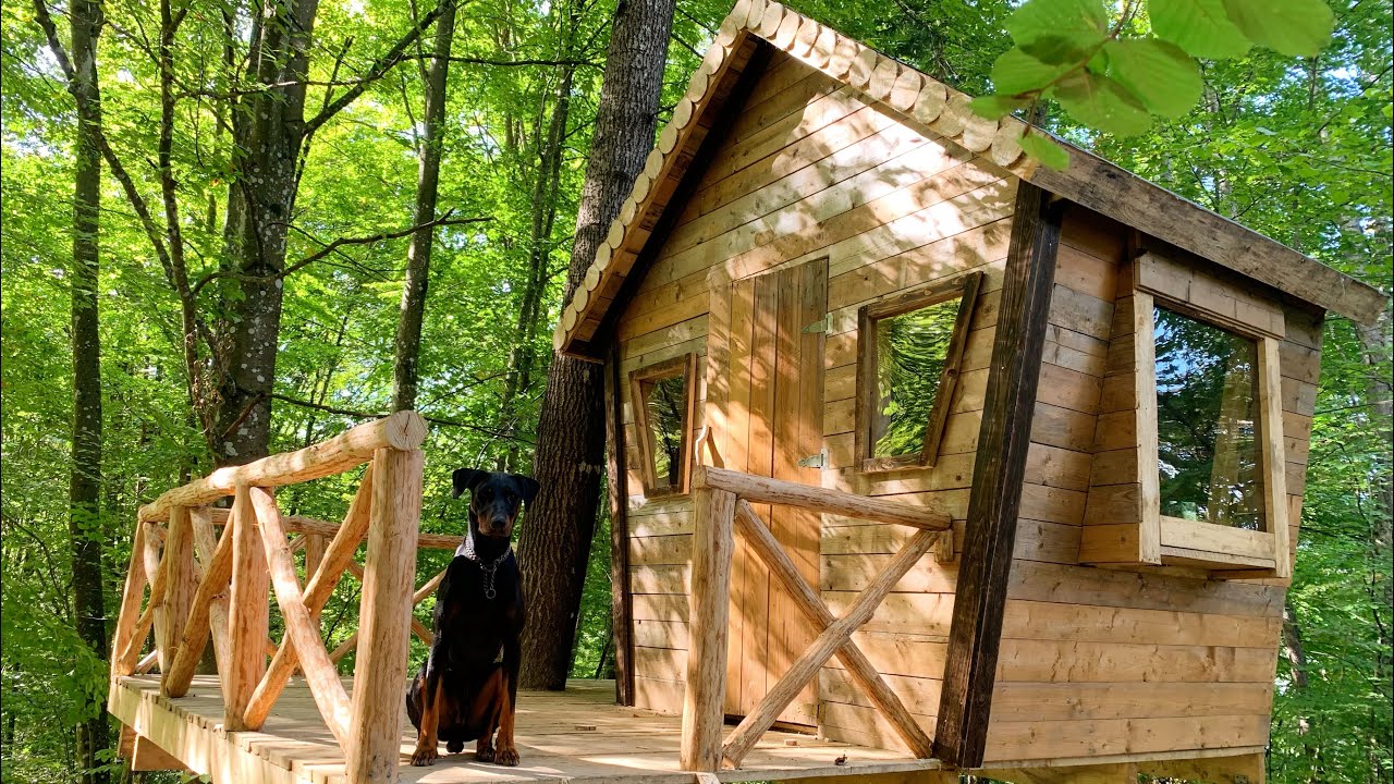 The Untold Story of a Man Building a Wooden House Alone - YouTube