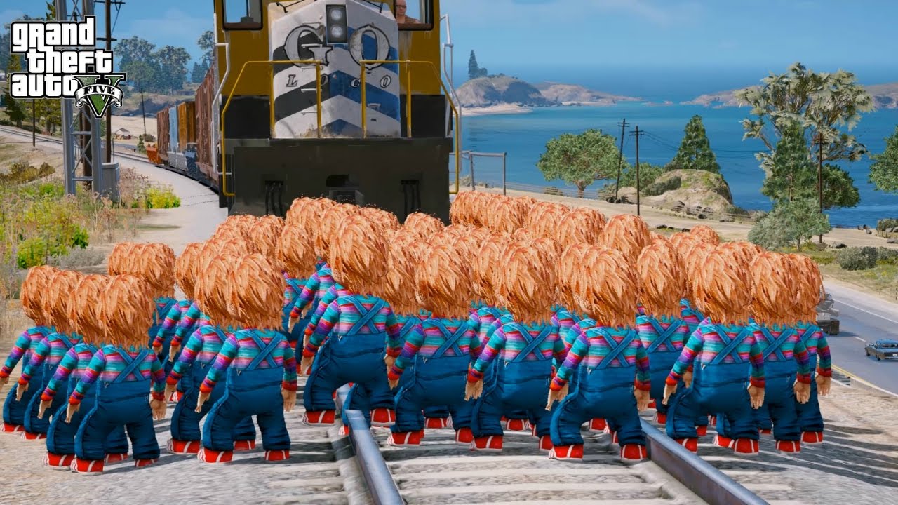 1000+CHUCKY DOLLS VS TRAIN(GTA 5 Mods Funny Moments) - YouTube