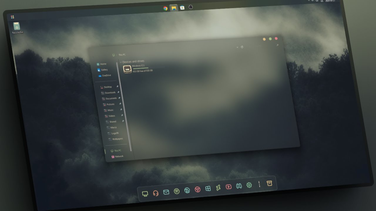 Windows 11 Glass Everforest Theme - [Win-Themes] - YouTube