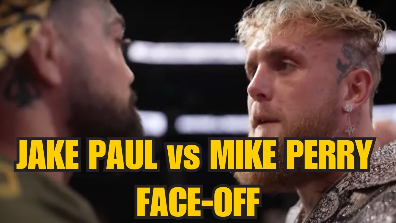Jake Paul Flinched During Mike Perry Face Off - YouTube