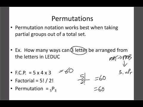 Math 30-1: Perms and Combs 2: Permutations - YouTube
