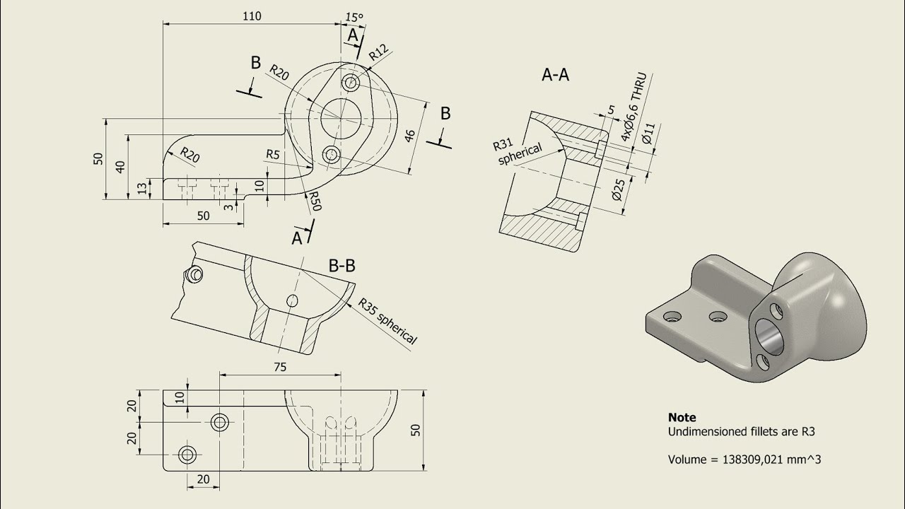 Tutorial Inventor - 422 SPHERICAL SUPPORT - YouTube