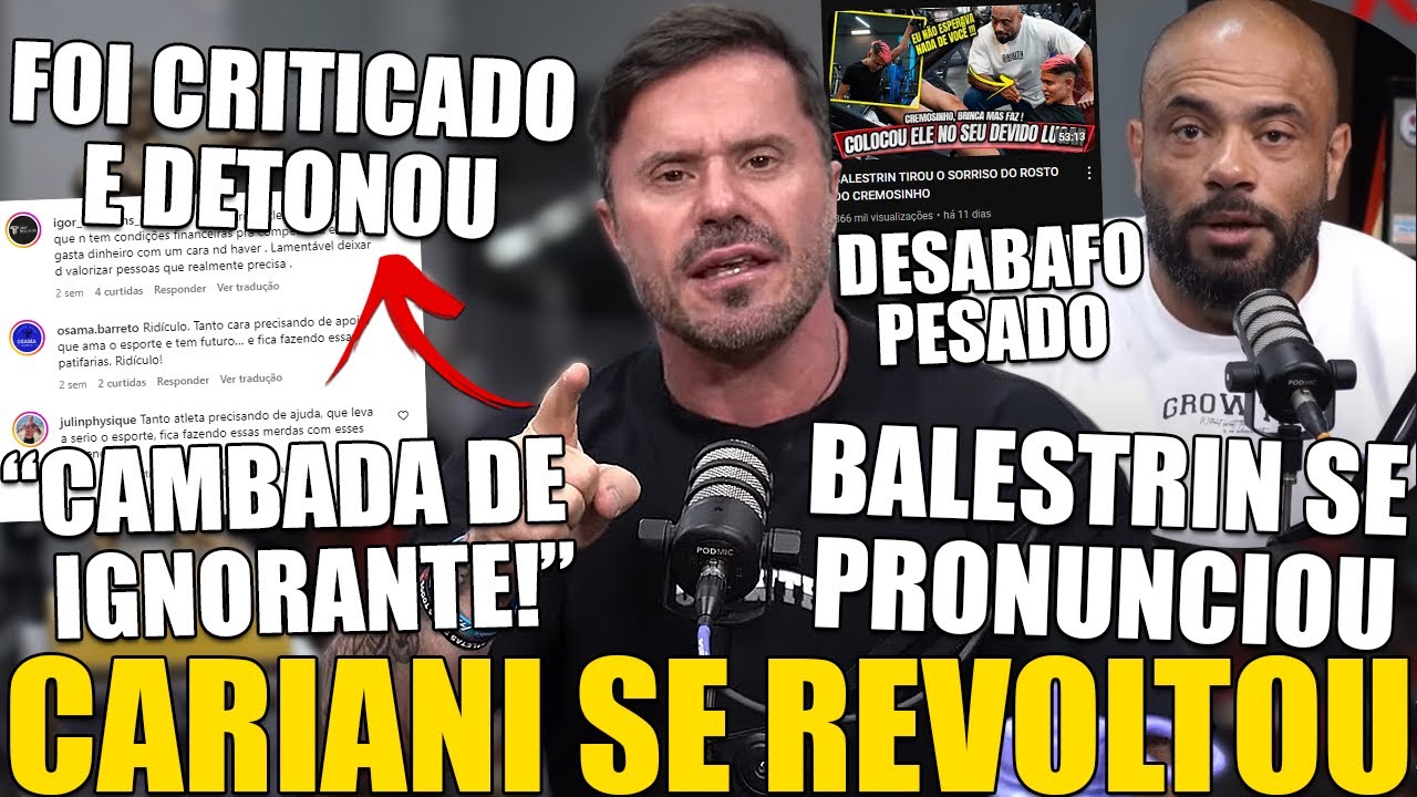 CARIANI PERDE A PACIÊNCIA AO VIVO E PARTE PRA CIMA DE QUEM CRITICA SEUS ...